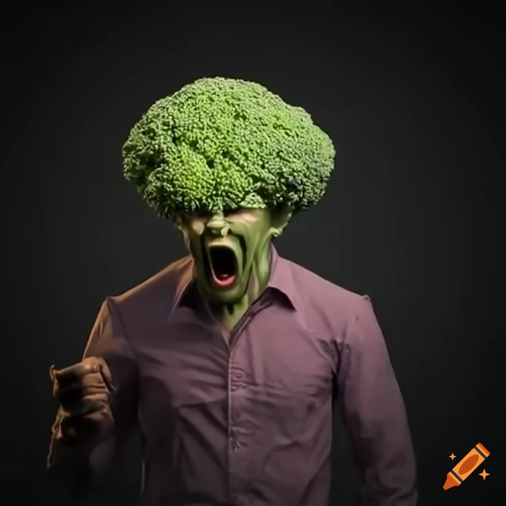 Broccoli with a face on Craiyon