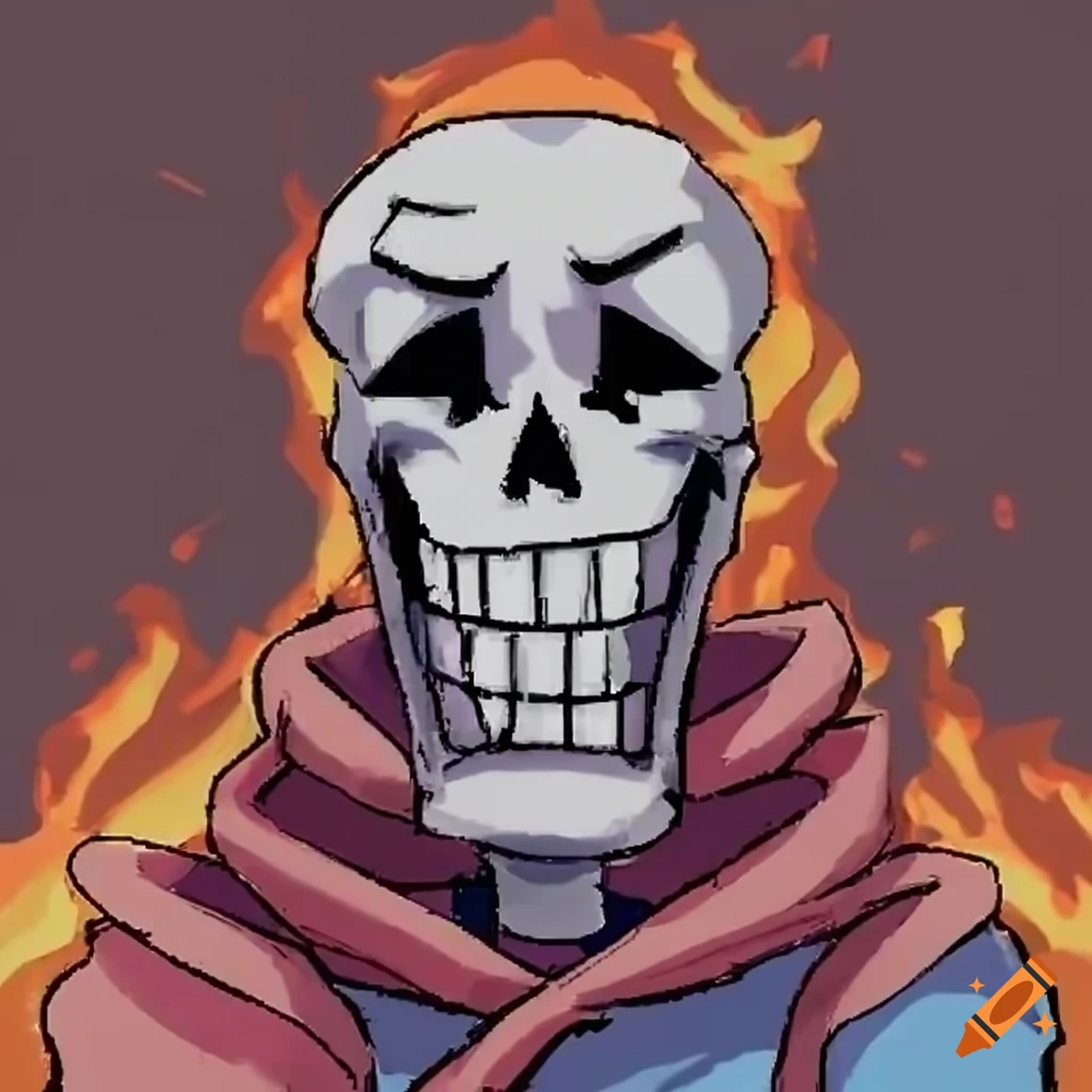 Fire version of papyrus from undertale on Craiyon