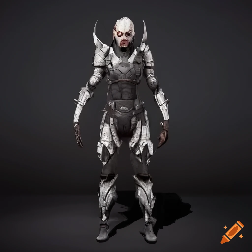 Portrait of a sci-fi elf ogre cyborg with red hair and cybernetic armor ...