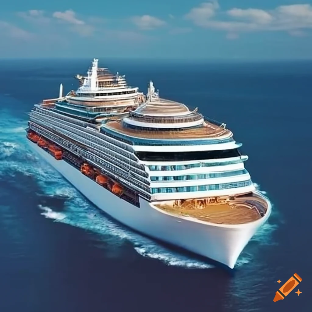 Cruise ship on the open sea on Craiyon