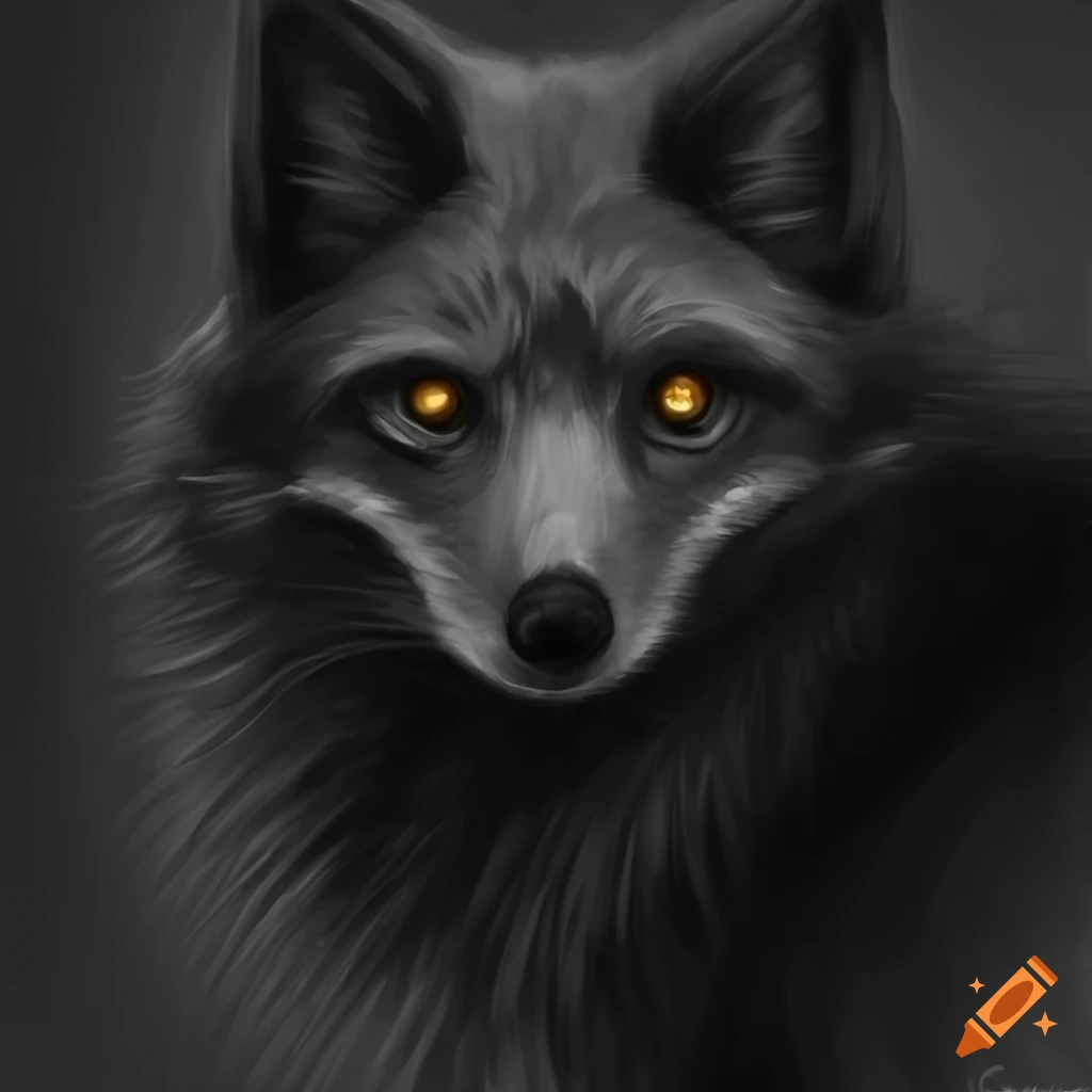 Anthropomorphic black fox in stellaris art style on Craiyon