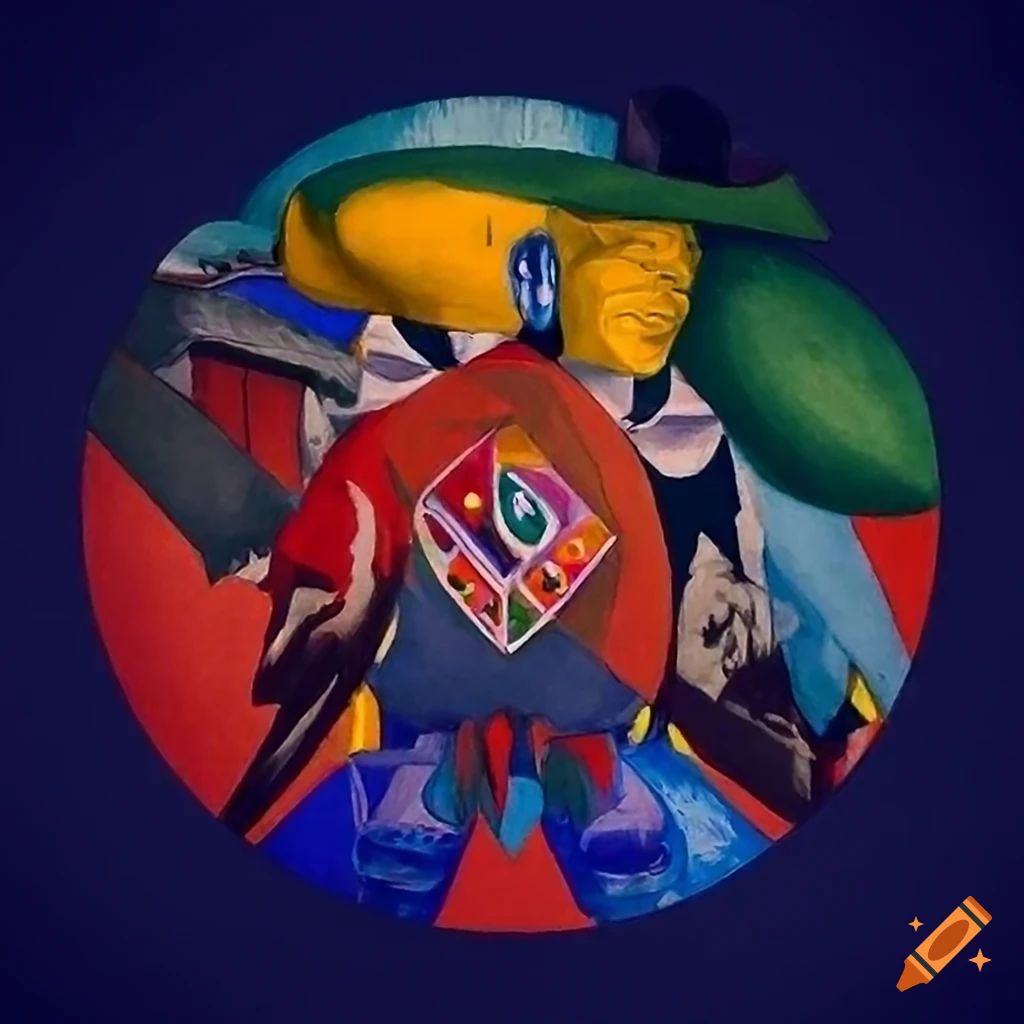 Color lithograph of Native Salish designs on Craiyon