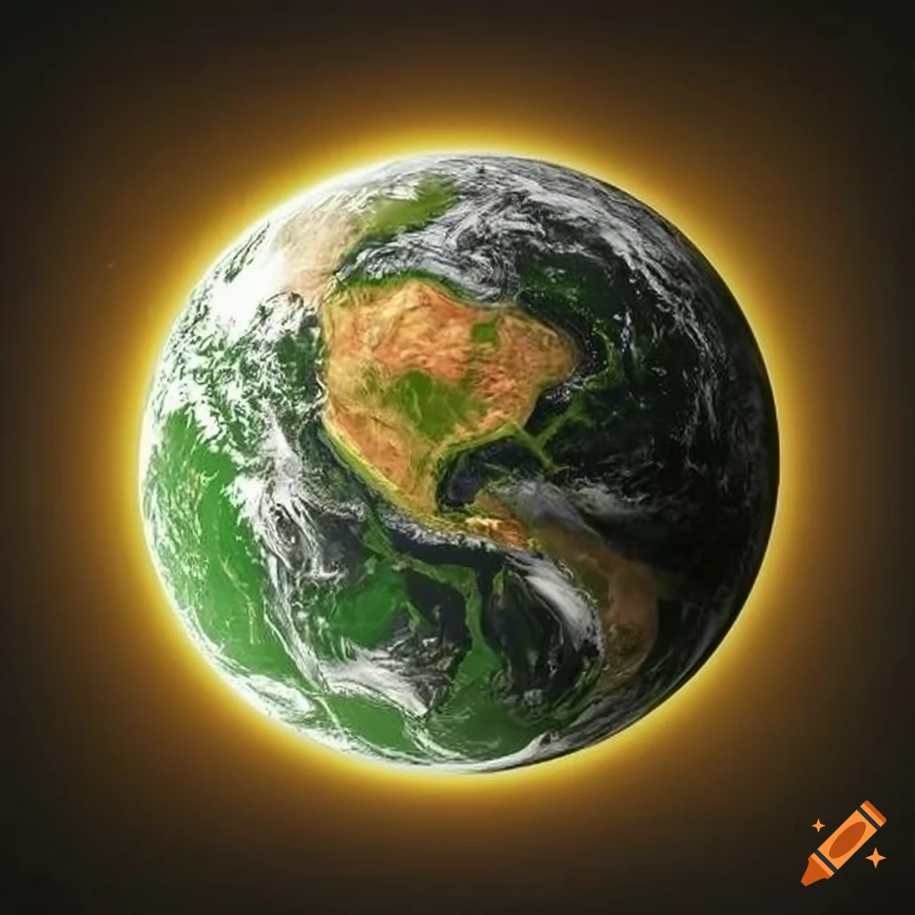 Overgrown plants covering the surface of planet earth