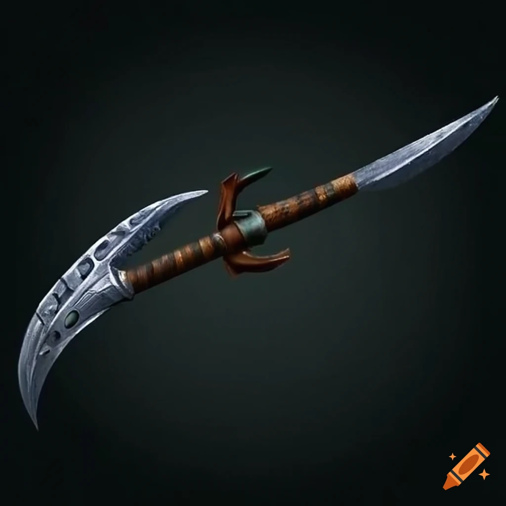 Intricate weapon inspired by leaves on Craiyon