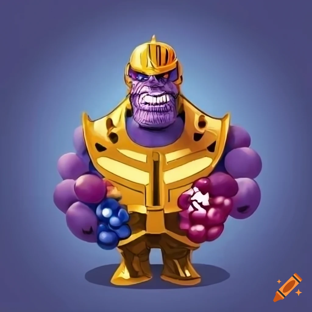 Funny illustration of thanos as a grape