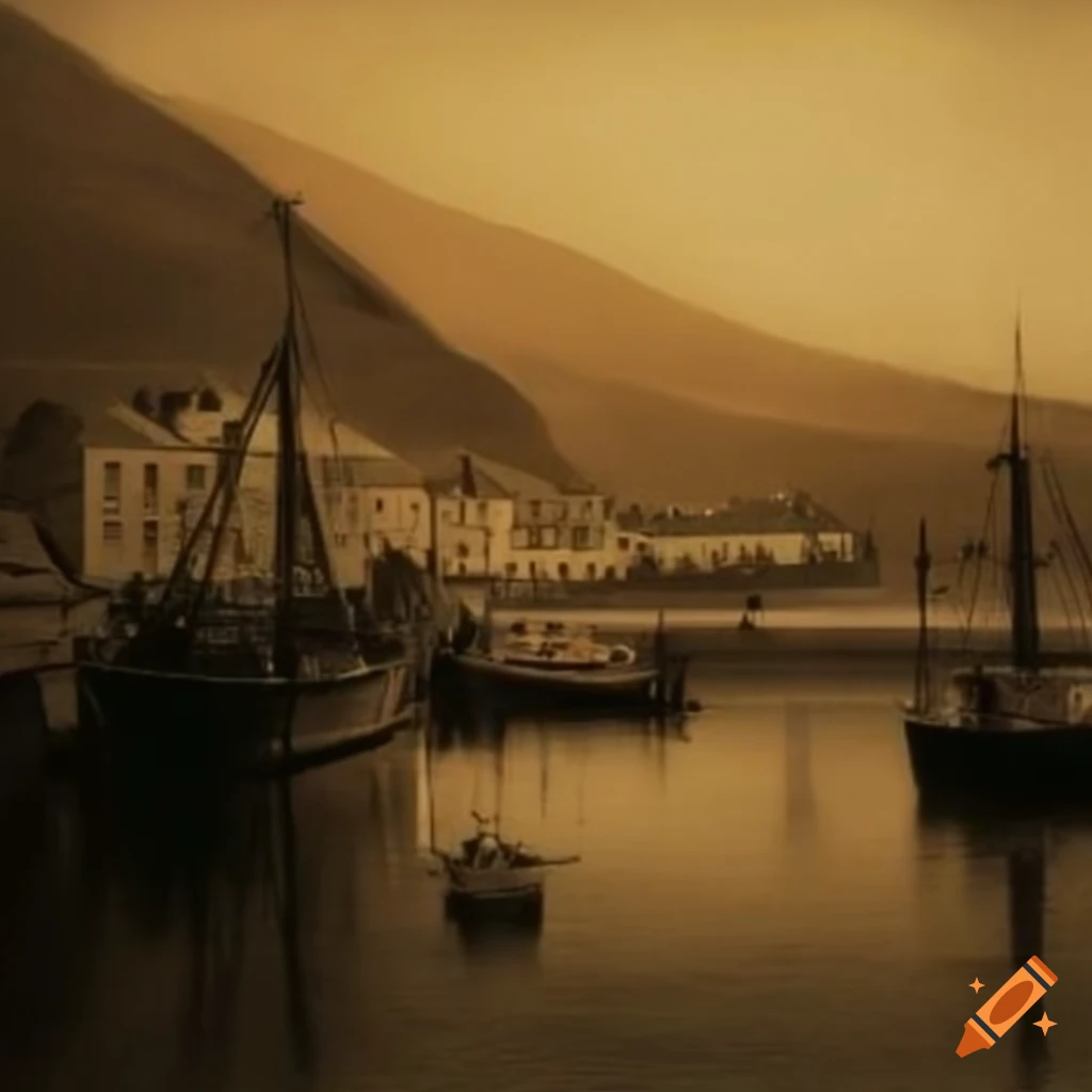 Vintage photo of dingle harbour in 1923