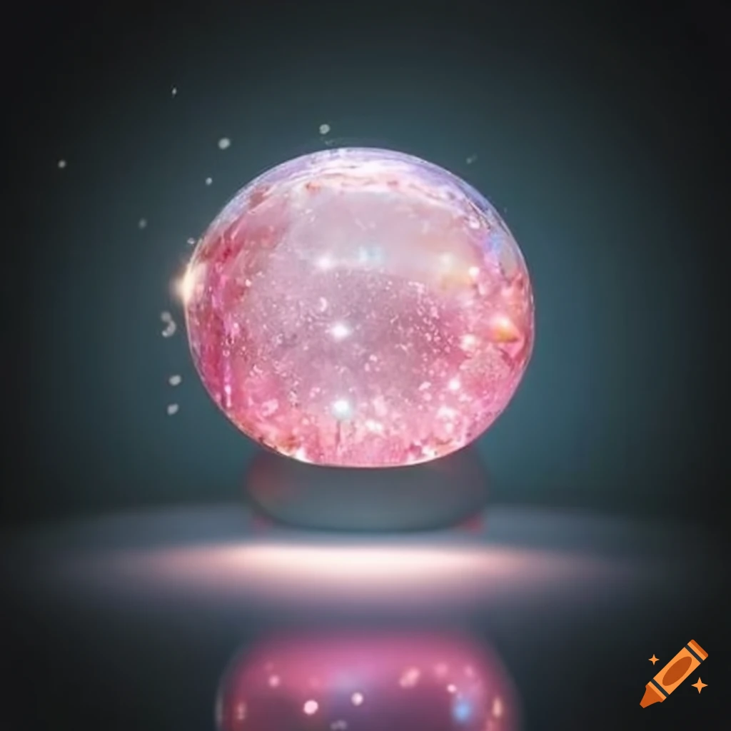 Crystal sphere with a strawberry inside on Craiyon