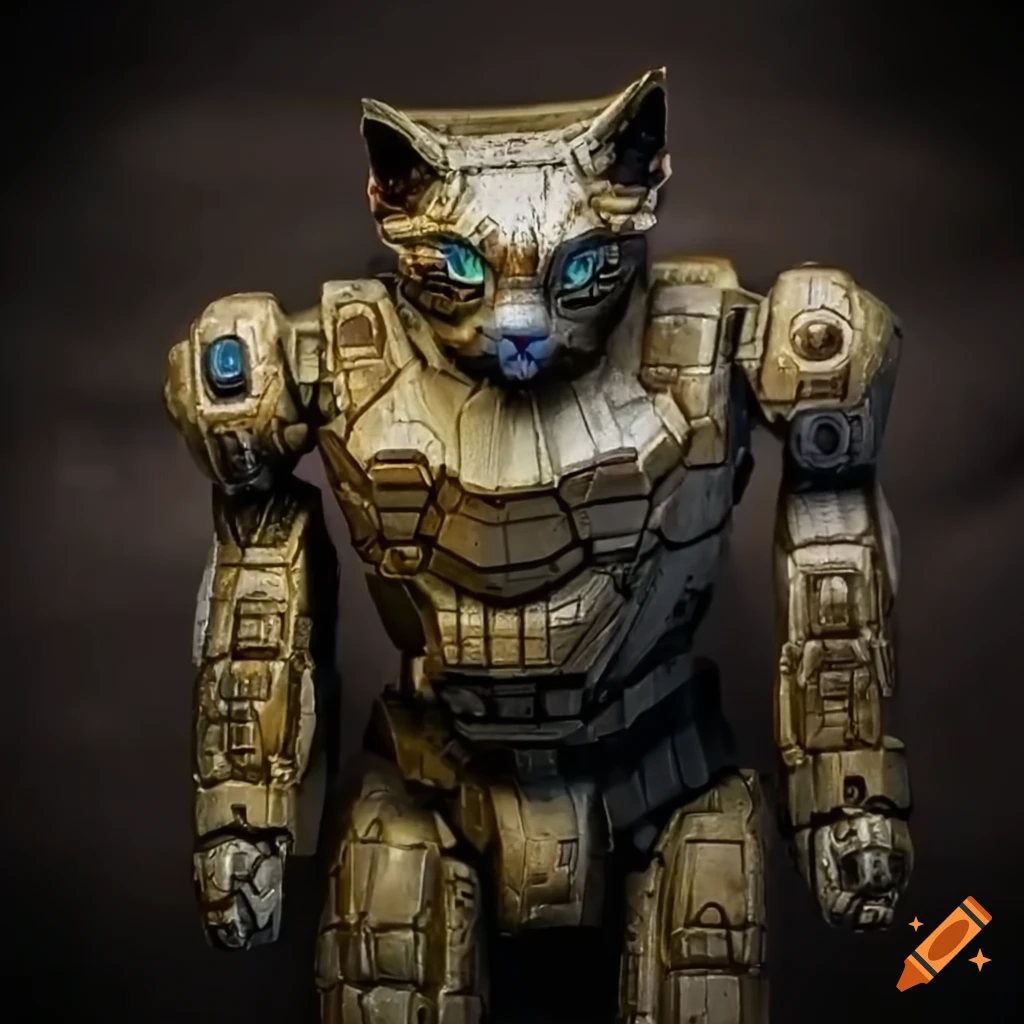 Battletech mech with a cat head