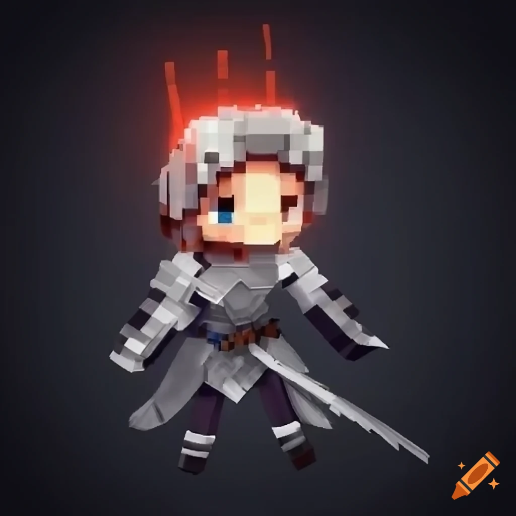 3d pixel art of a cute chicken knight flying