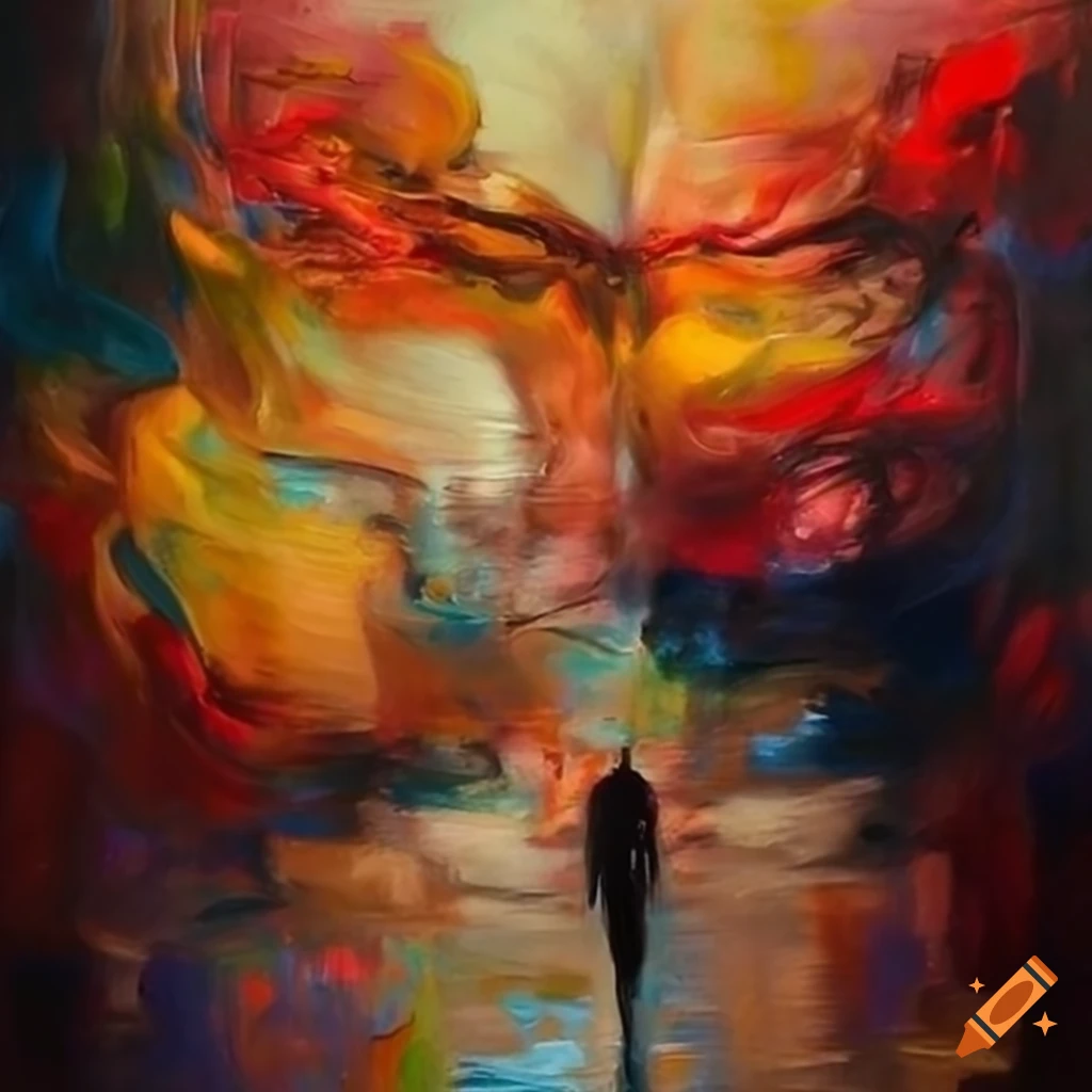 Abstract painting representing political power struggle on Craiyon