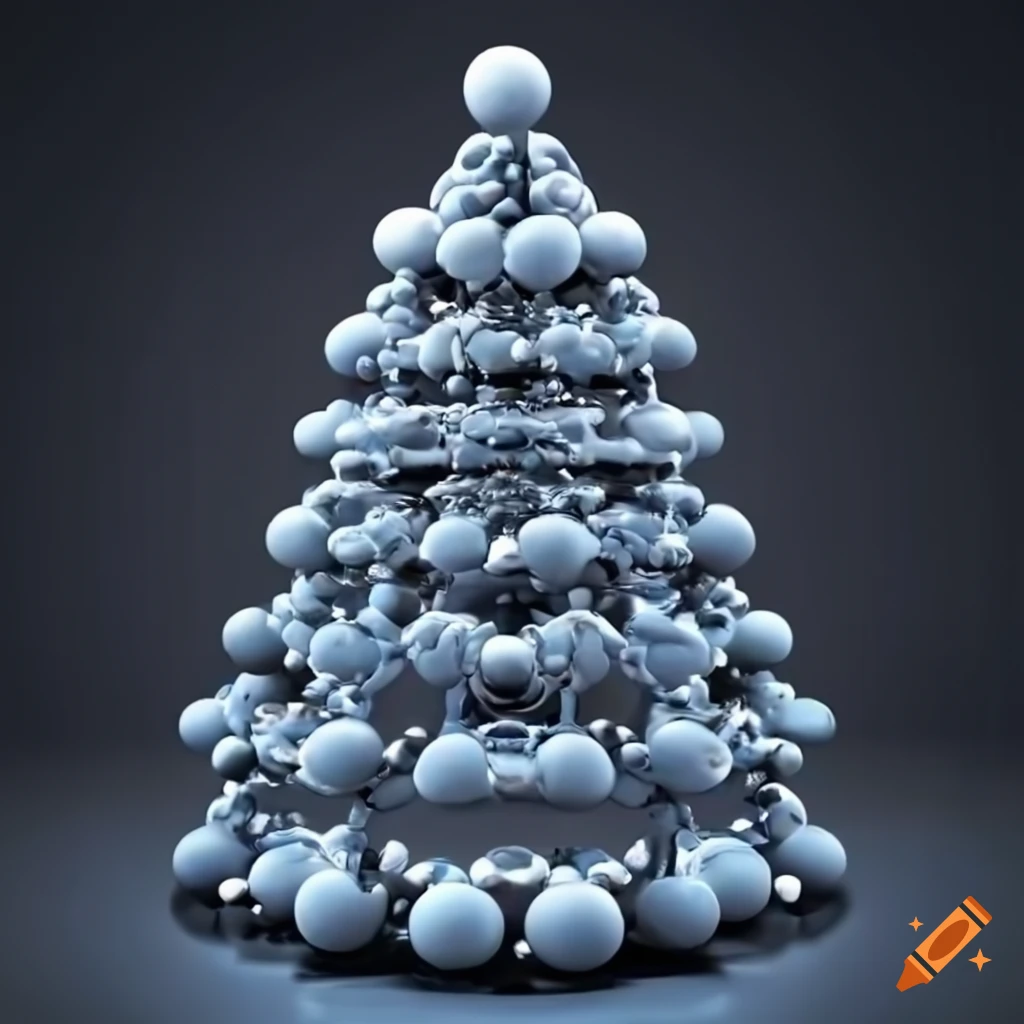 Christmas tree created with water molecule reactions