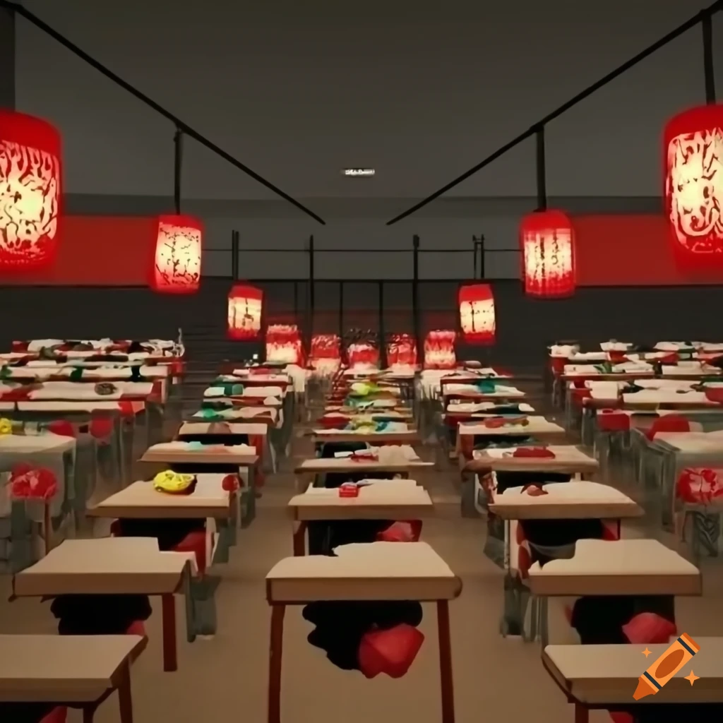 Classroom with asian decorations on Craiyon