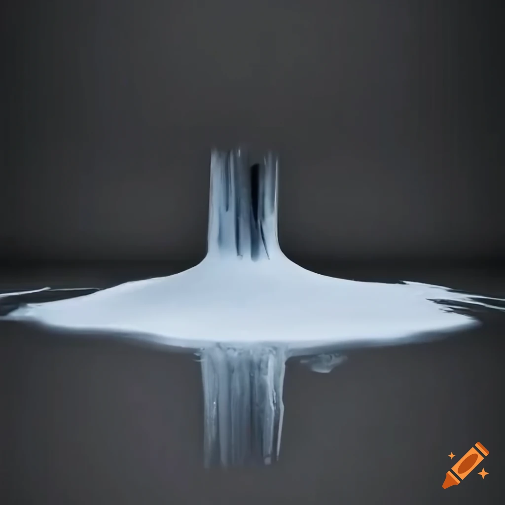 Artwork of melting ice columns in a black background on Craiyon