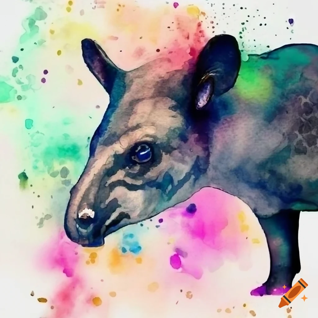 Abstract tapir made with inkblots