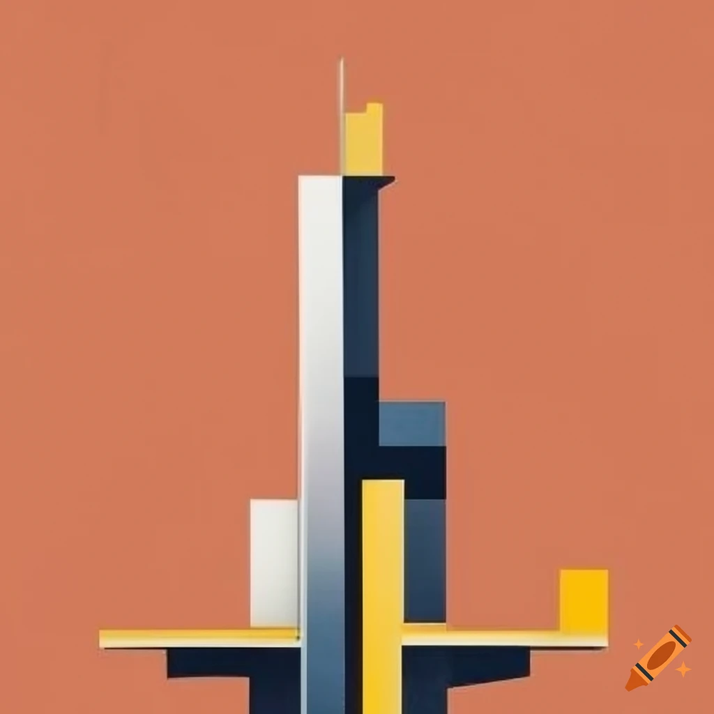 A modern and abstract constructivism poster on Craiyon