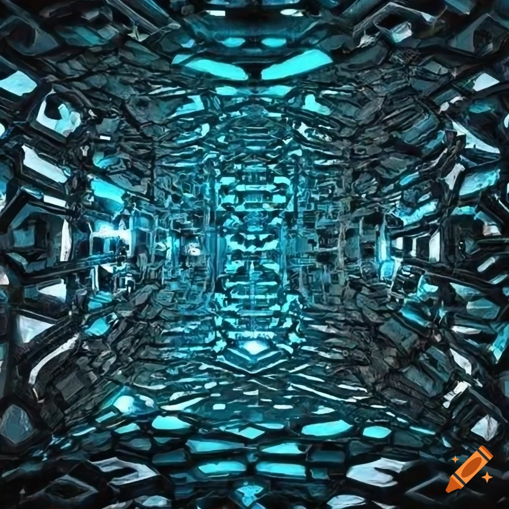 Sci-fi voronoi wallpaper with geometric patterns on Craiyon