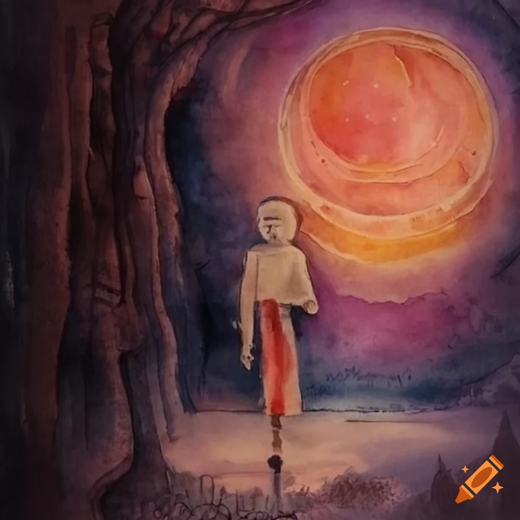 Watercolor painting with hidden figures on Craiyon