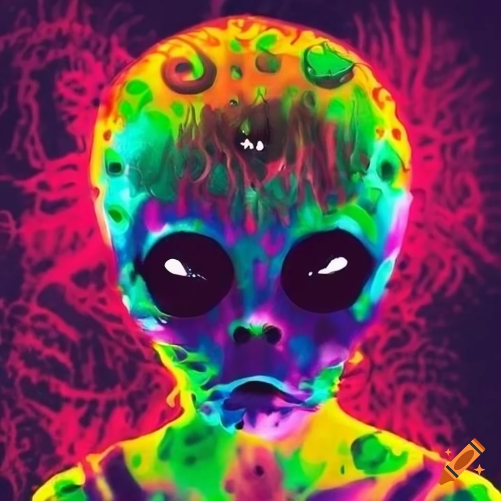 Psychedelic alien creature on Craiyon
