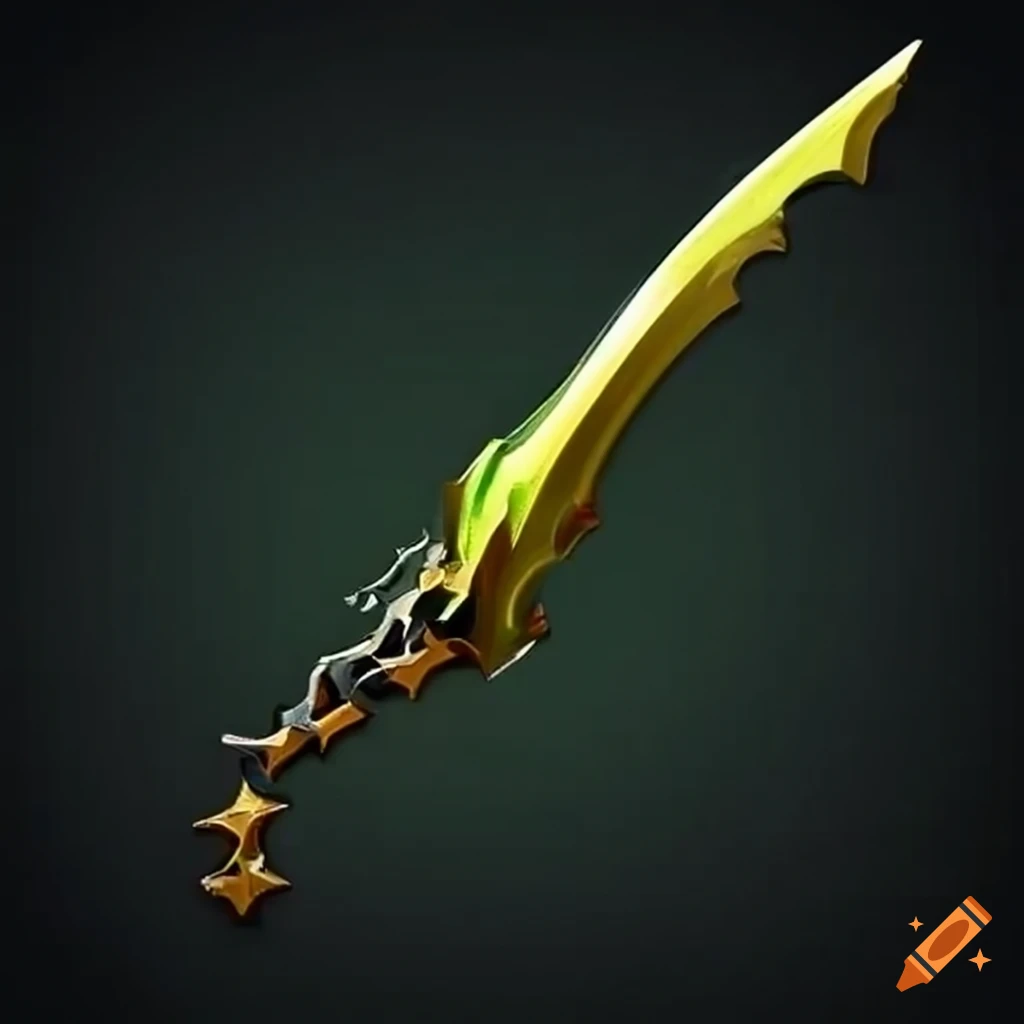 Intricate weapon inspired by leaves on Craiyon
