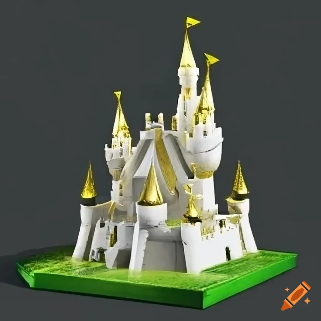 Marble and gold castle on Craiyon