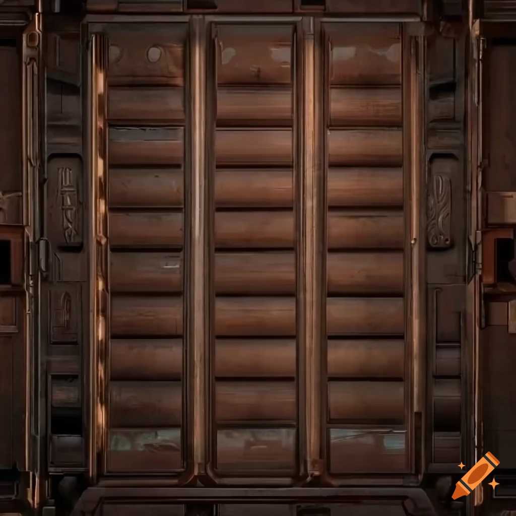 Textured sci-fi walls with metal accents on Craiyon