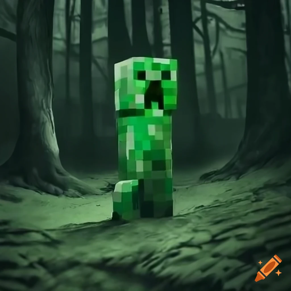 Hyperrealistic minecraft creeper on Craiyon