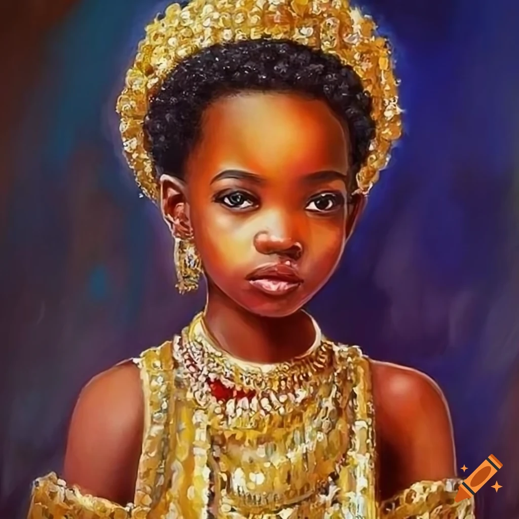 Portrait of a young black princess in royal attire