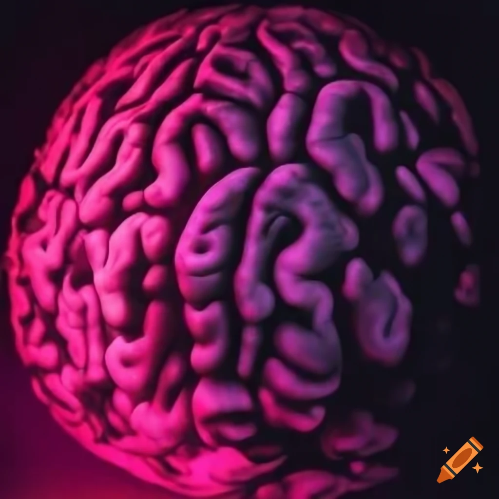 Vivid artwork of a pink brain sphere
