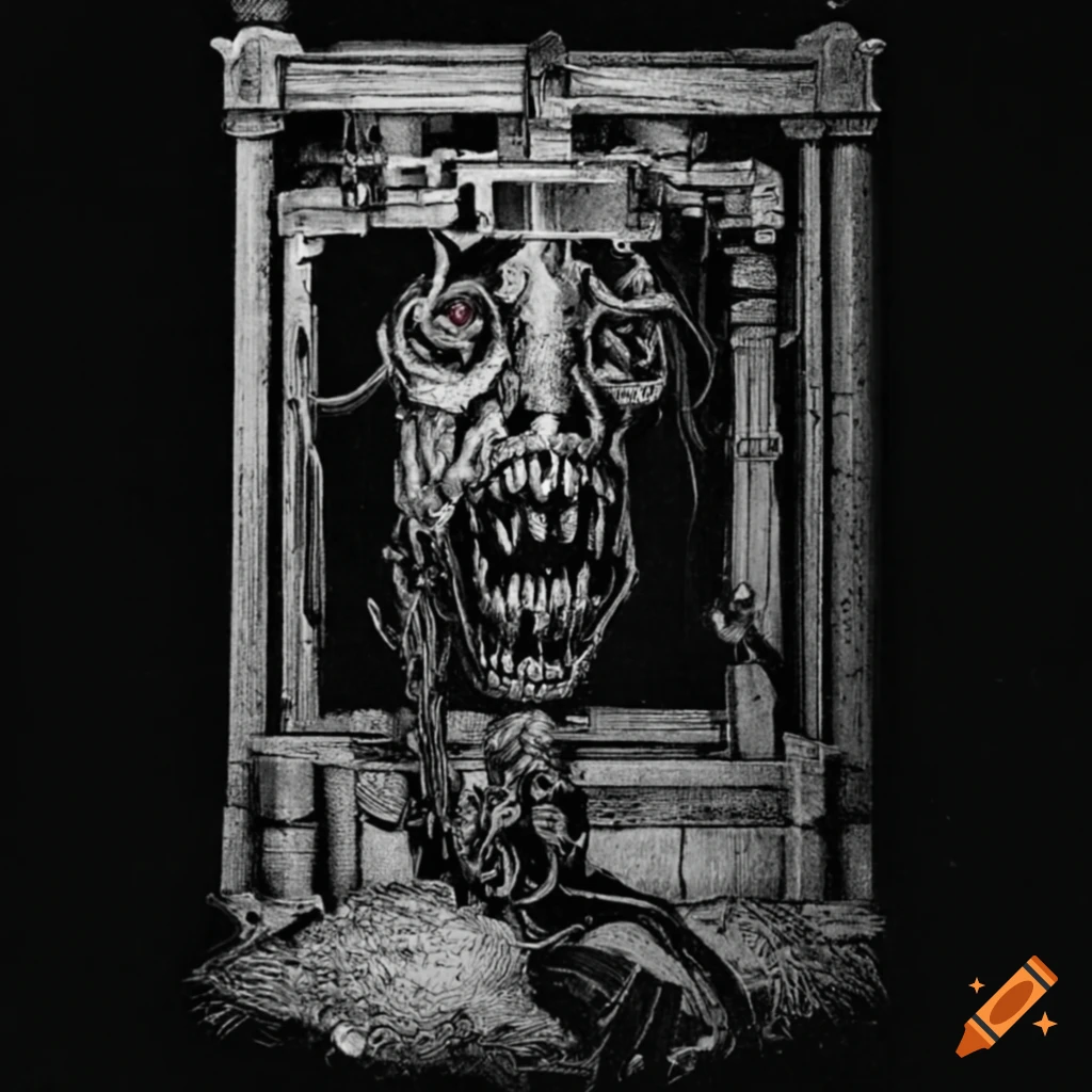 Blueprint of a cursing machine concept art on Craiyon