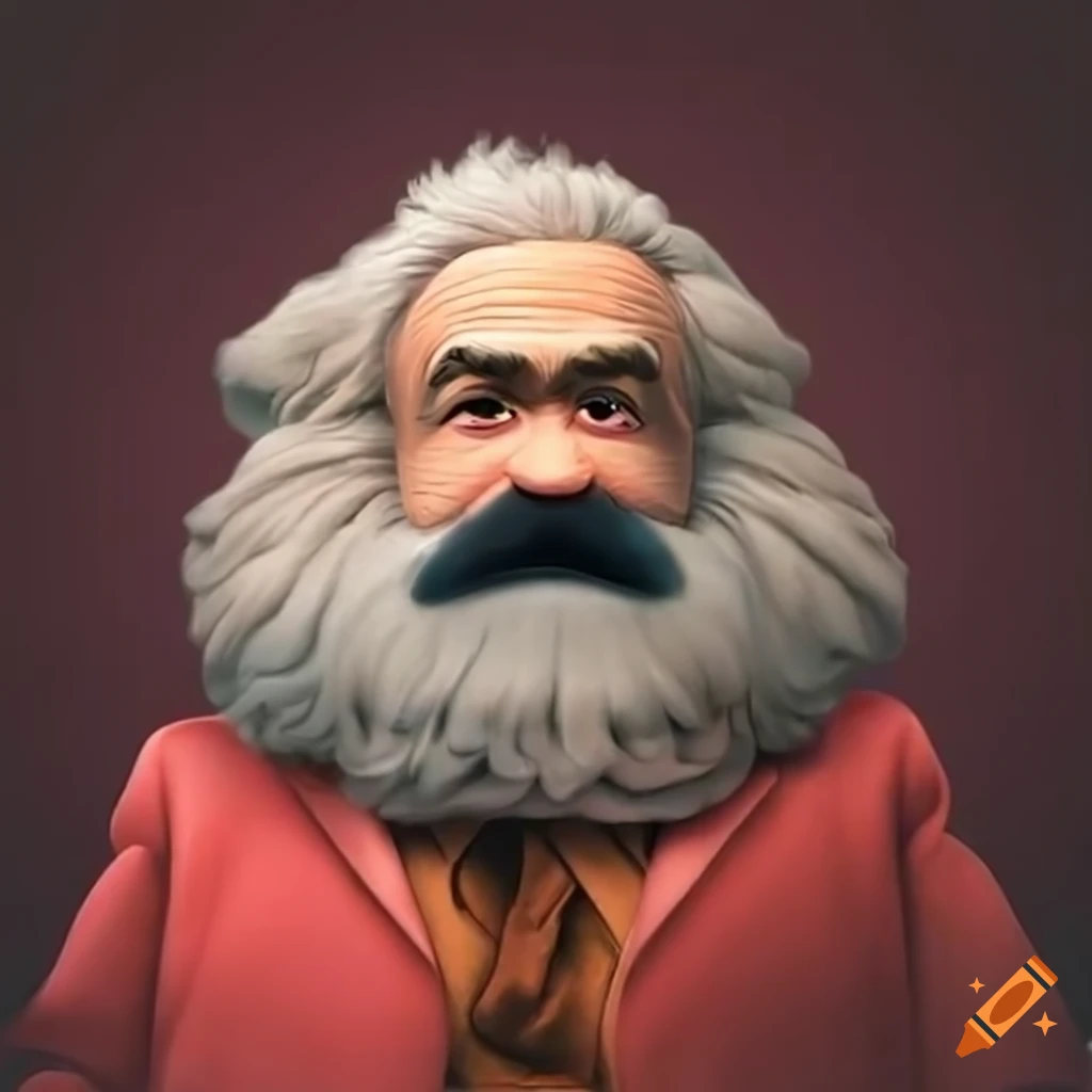 Pixar cartoon character representing karl marx