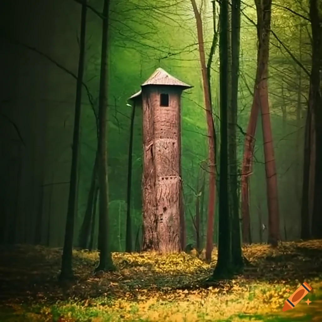 Tower fence in the woods