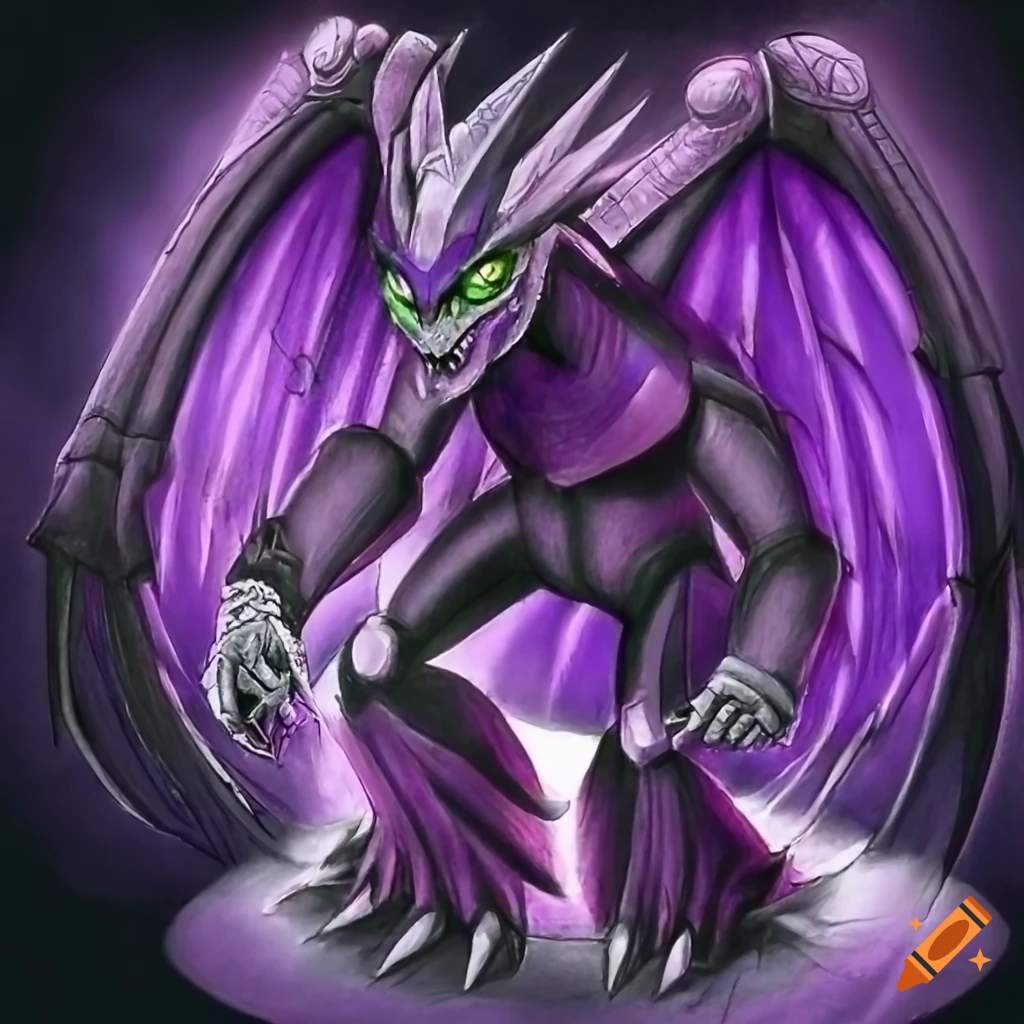 Black and purple dragon-themed villain in high definition