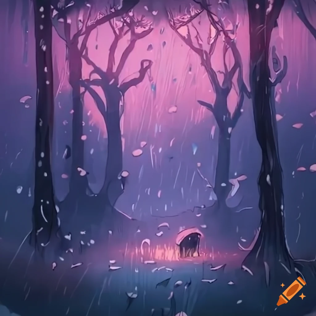 Lofi video of raining ambiance