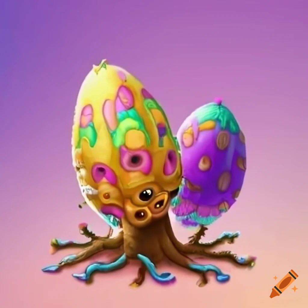 Easter egg tree from my singing monsters game on Craiyon