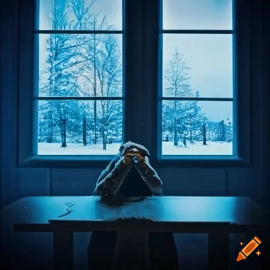 View from a snowy conference room in Finland on Craiyon