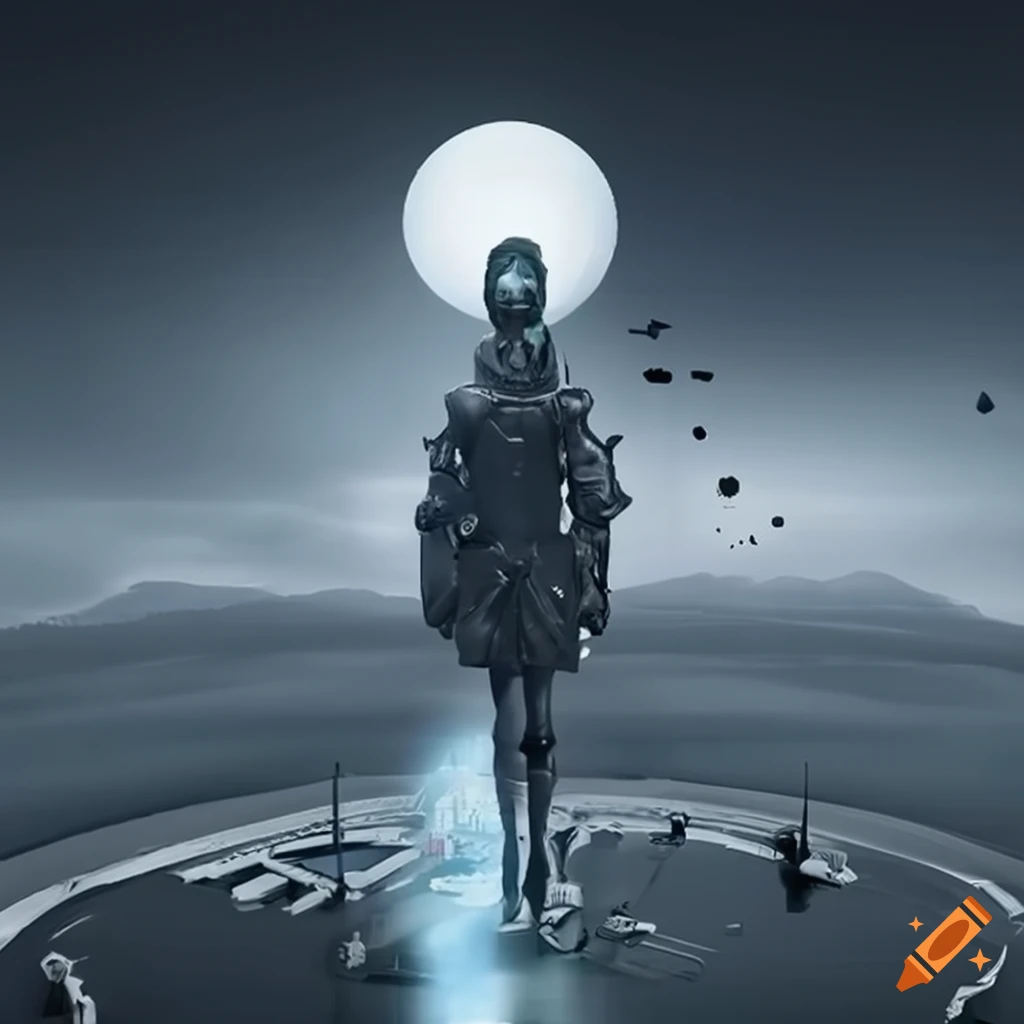 Digital art of a mysterious figure in a virtual world on Craiyon