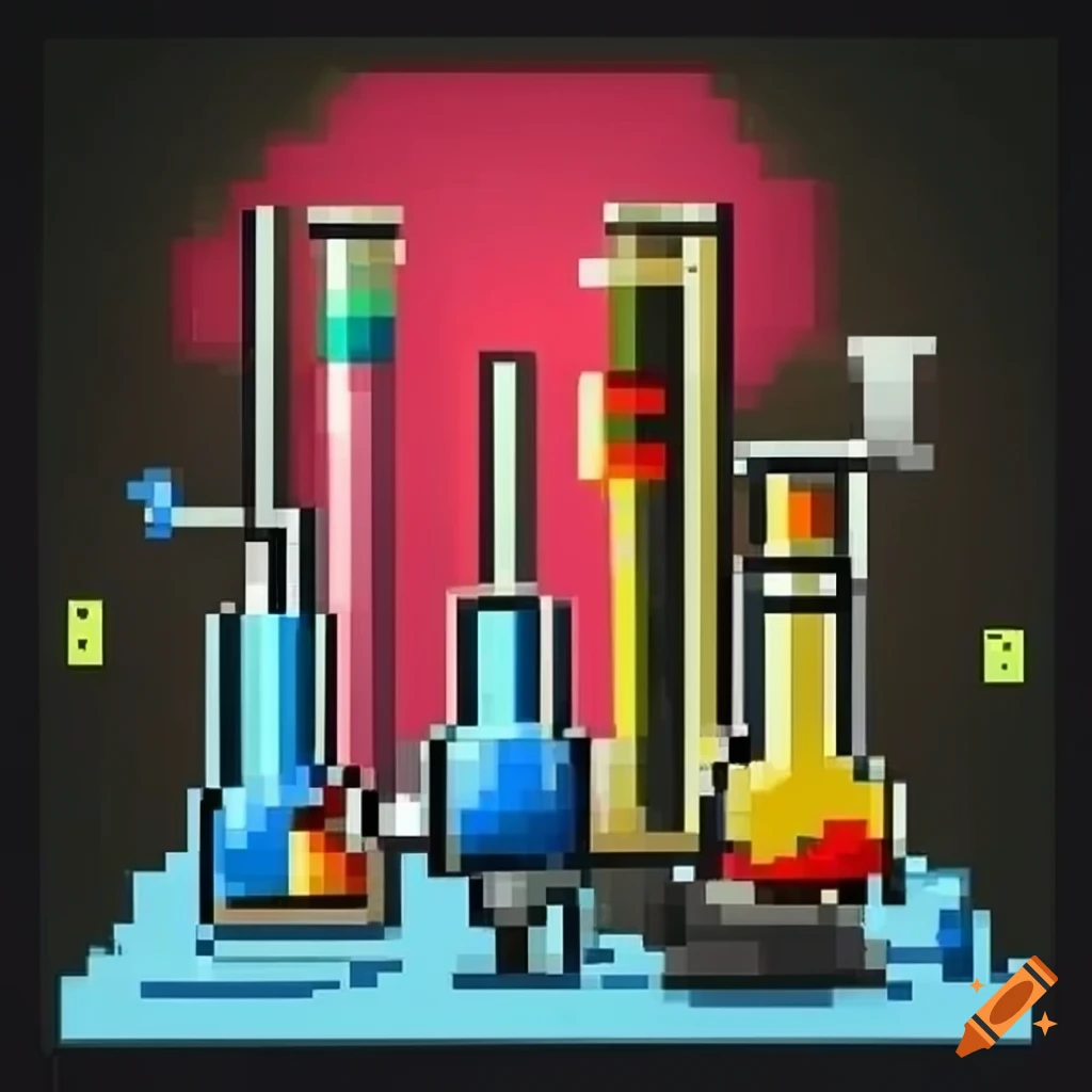 Pixel art chemistry station