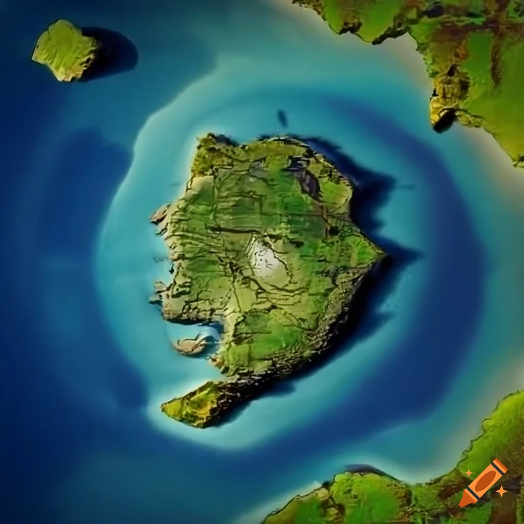 Map of a unique circular island