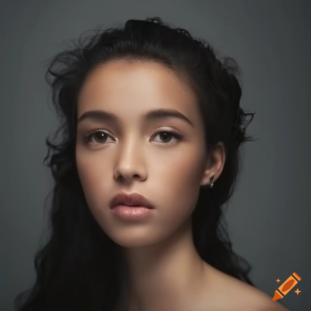 Stunning close-up portrait of a young female on Craiyon