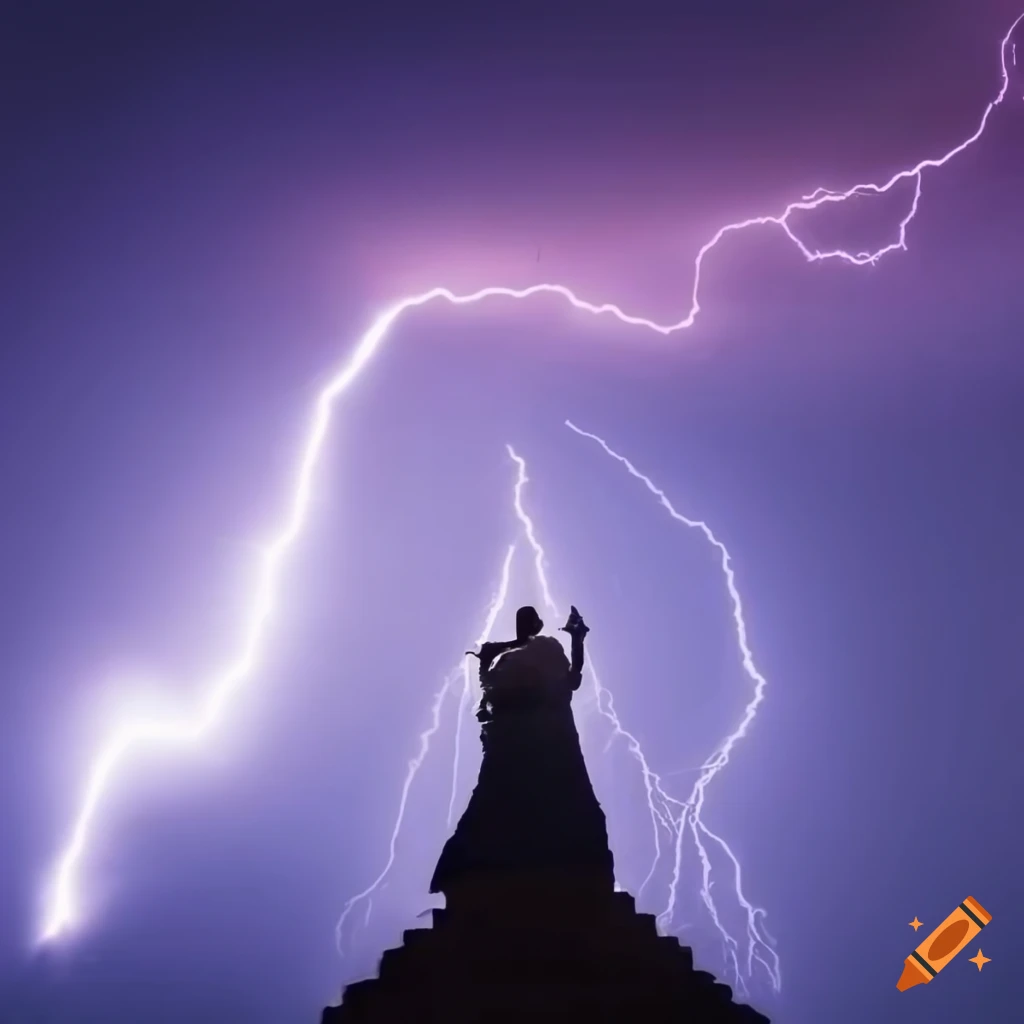 Image of an Egyptian pharaoh wielding Thor's hammer above the pyramid ...