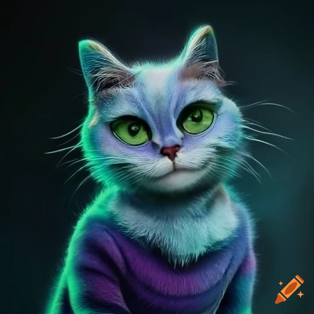 Robert smith resembling the cat from shrek on Craiyon