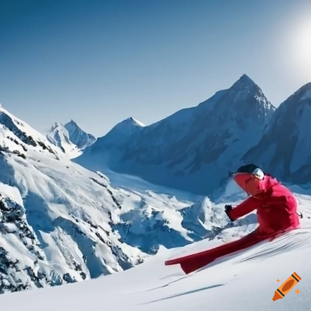 Freestyle skier in action