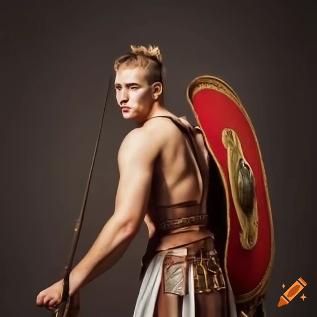 Portrait of a handsome roman soldier