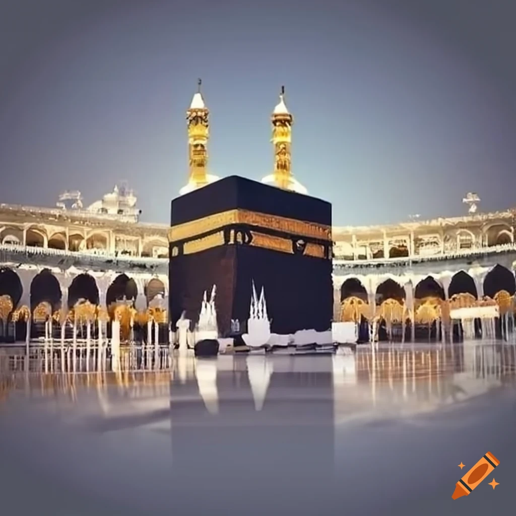 Image of the kaaba in mecca surrounded by pilgrims on Craiyon