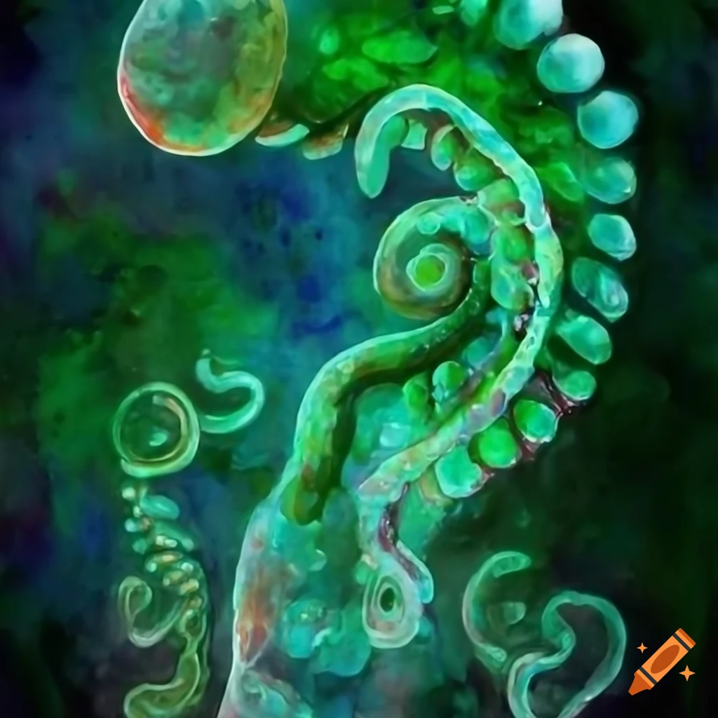 Art deco design with tentacles in the style of hp lovecraft album cover ...