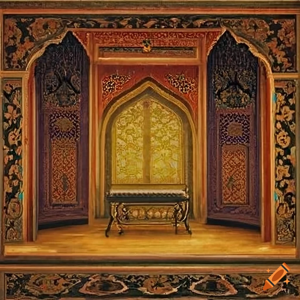 Interior of a Mughal room on Craiyon
