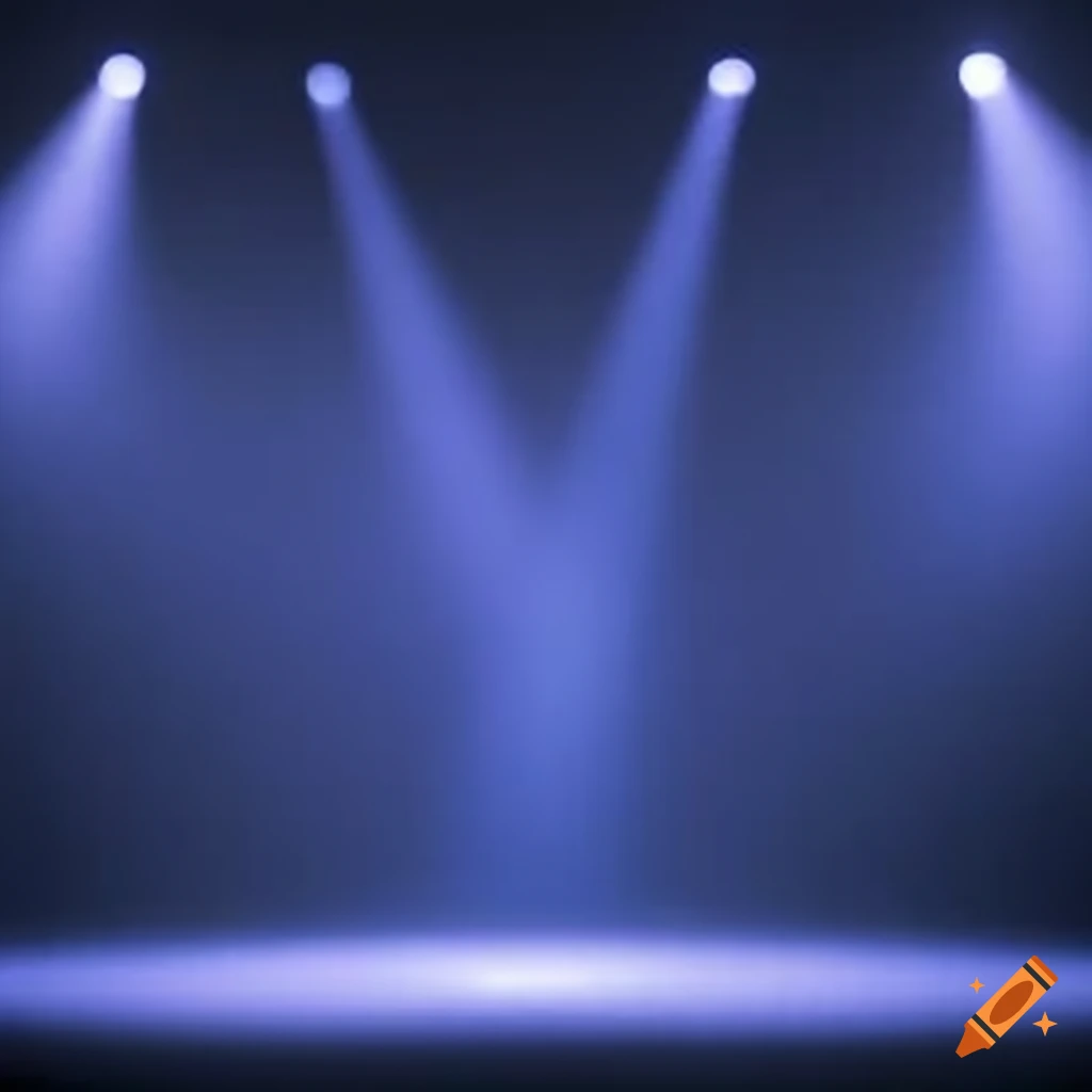 Image of a light blue spotlight on a stage