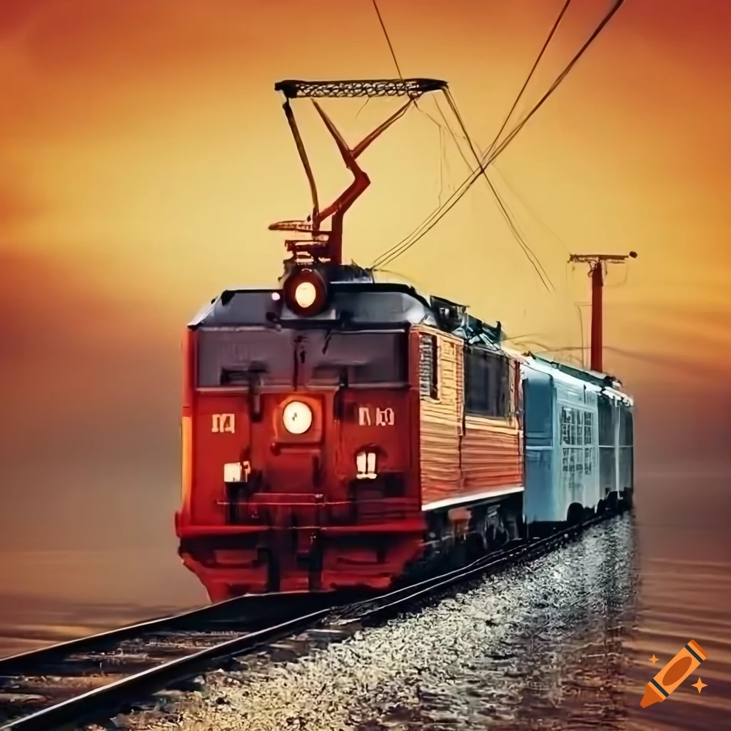 Train with american flag representing freedom on Craiyon