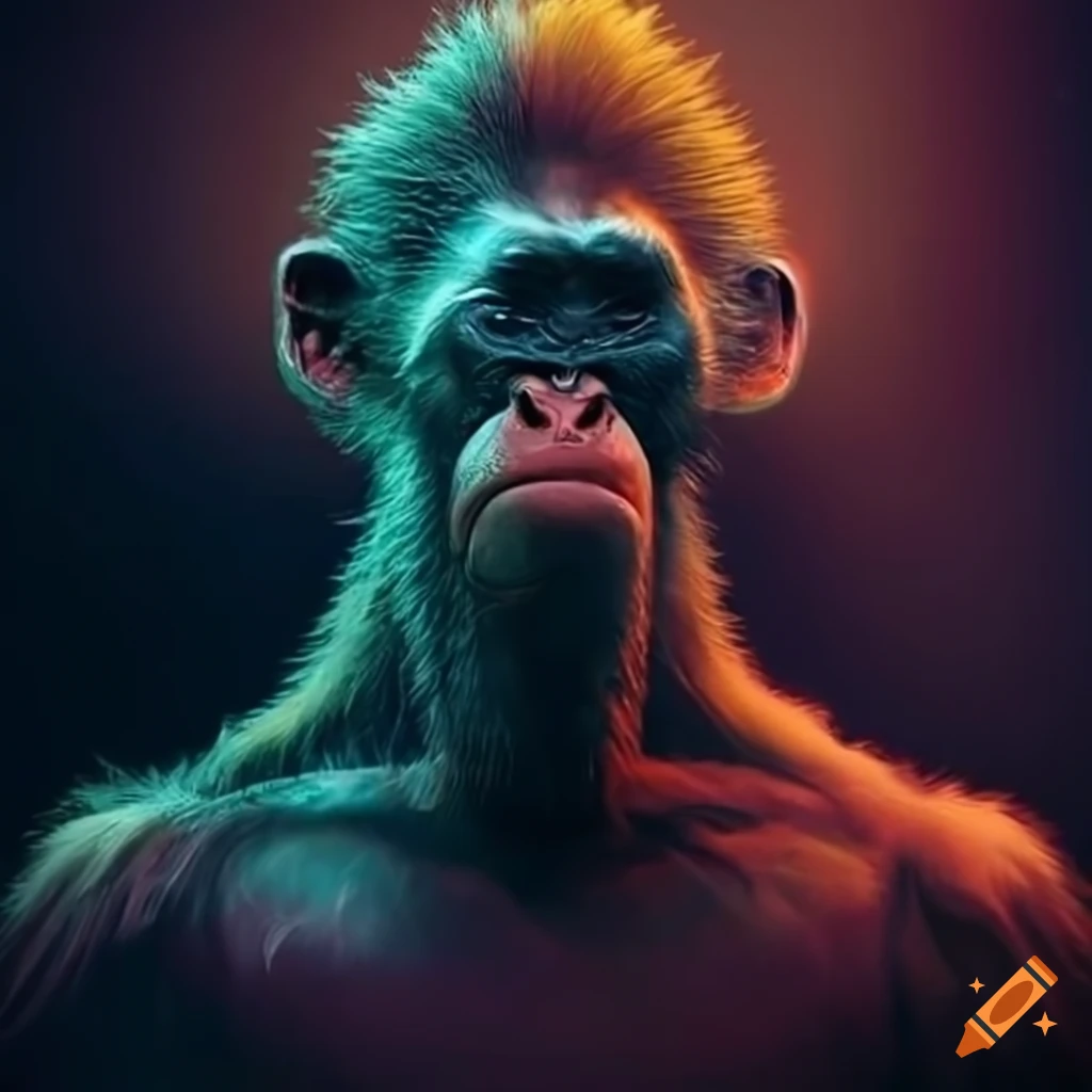 Zen monkey dancing in a cool cyberpunk city on Craiyon