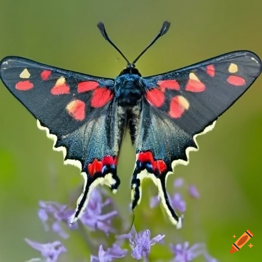 Red-winged moth on Craiyon